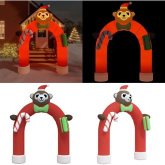 vidaXL Aufblasbarer Weihnachtsbogen mit LEDs 380 cm - Weihnachtsdeko - Weihnachtsbaumschmuck - Lichterkette - Outdoor Beleuchtung - Winterdekoration - Home