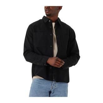 Selected Schwarzes Twill-Overshirt f&uuml;r M&auml;nner - - Shirts - Herren - Schwarzk - M