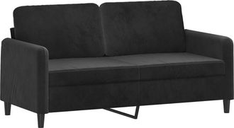 vidaXL 2-Sitzer-Sofa Schwarz 140 cm Samt - Vidaxl
