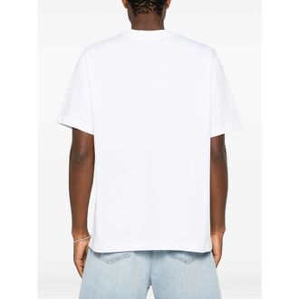Casablanca Mens Graphic Print Cotton T-Shirt White Organic T-Shirts And Polos