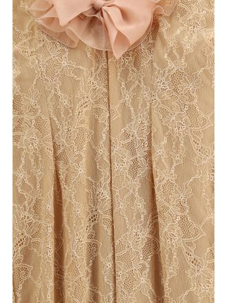 Alessandra Rich Womens Evening Dress Stretch Lace Nude Polyamide