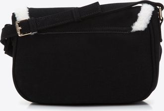 Wittchen Damen-Umh&auml;ngetasche mit Kunstfell, schwarzes Leder