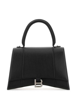 Balenciaga Mittelgroße Hourglass Schultertasche aus Leder - Schwarz