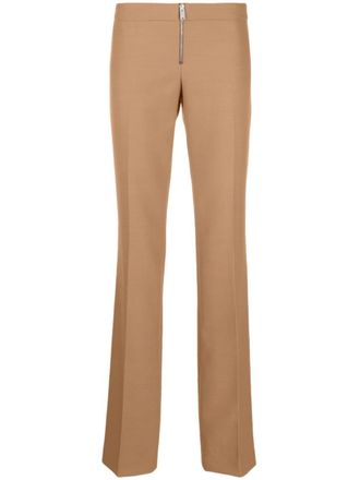 Stella McCartney pantalon zippé à coupe slim - Marron
