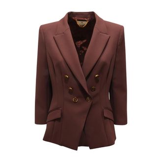 Elisabetta Franchi Giacca Doppiopetto WO Jacke - - Jackets - Damen - Braun - L