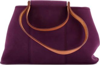 Herm&egrave;s Cabag Elan Toile and Leather 39 tote bag - Violett