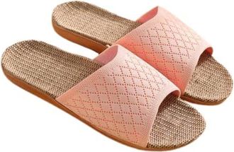 Hemoton Pantoufles A&eacute;r&eacute;es L&eacute;g&egrave;res En Lin, Chaussures Dint&eacute;rieur Solide Et Respirantes Pour Femme, La Maison