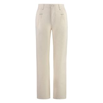 See By Chlo&eacute; Baumwollhose mit Lederelementen - - Trousers - Damen - Beige - 2XS