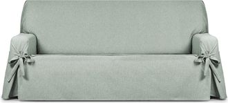 Eysa sofabezug mit Krawatten schmutzabweisender 2 sitzer aquamarin Design Genna