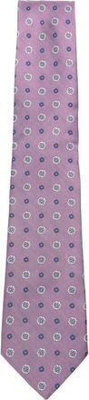 Canali Homme, Accessoires, Violet, Taille: ONE Size Mauve Floral Print Pointed Tip