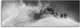 Paul Sinus Art Wandbild 150x50cm Naturfotografie - Grauer Schneesturm auf Leinwand f&uuml;r Wohnzimmer, B&uuml;ro, Schlafzimmer, Ferienwohnung u.v.m. Gestochen scharf in Top Q