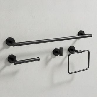 Rea Set Von Badezimmerhaken Rea Grid Black 4 Pieces