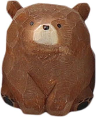 Generic Bärenstatue aus Holz, Börse Orso - Figur aus Holz geschnitzt für Desktop-Computer, Tischdekoration, Miniatur innen und außen, für den Tisch D