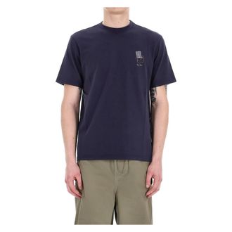 Autry Homme, Tops, Bleu, Taille: XL T-shirt Bleu en Coton avec Design Chaise