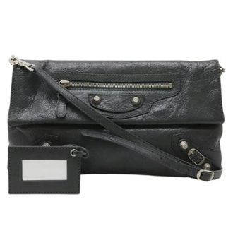 Balenciaga Sac pochette enveloppe en cuir Pre-owned - Femme - Pre-owned - Noir - Taille: ONE Size