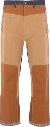 Junya Watanabe jean à design patchwork - Marron