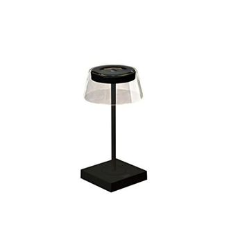 Konstsmide Lampe de table design Scilla | Noir | Int&eacute;rieur/Ext&eacute;rieur | Lampe de table USB | Aluminium/Verre | 2 couleurs de lumi&egrave;re | Autonomie jusqu&agrave; 20h | 7816