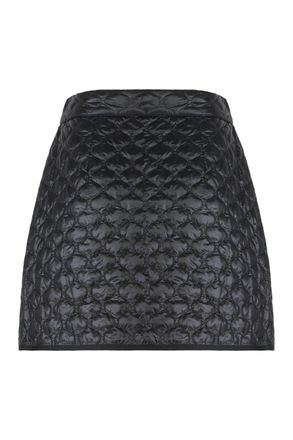 Moncler Womens Quilted Padded Mini Skirt Navy Blue