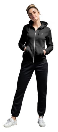 ATHL DPT. Damen modischer Jogginganzug/Sportanzug/Set aus Sweatjacke mit Kapuze und Jogginghose mit B&uuml;ndchen, Schwarz gef&uuml;ttert, Gr. XXL