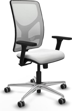 Piqueras y Crespo Computerstuhl, wei&szlig;, mit 3D-Armlehnen, h&ouml;henverstellbare Lendenwirbelst&uuml;tze, ausgestattet mit 3 Positionen und Schneideschaum, Wei&szlig; / Wei&szlig;