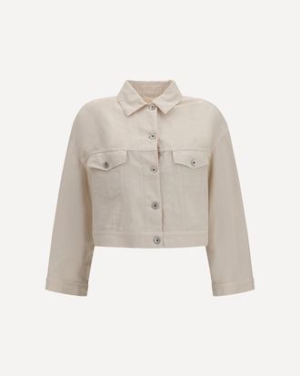 Brunello Cucinelli Cotton and linen Jacket with monili Female 42