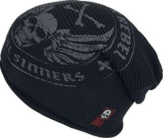 Rock Rebel by EMP Unisexe Bonnet Noir avec Impression Standard