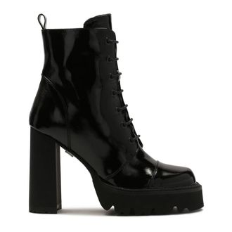 Kazar Lackstiefel mit hohem Absatz und Profilsohle - - Shoes - Damen - Schwarzk - 40 EU