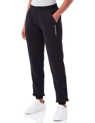 Emporio Armani Womens Iconic Terry Trousers with Cuffs Sweatpants, Black, XL