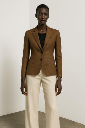 M&oacute;veis Conquista Karierter, taillierter Blazer aus 100 % Baumwolle