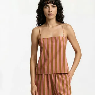 La Redoute Collections Top Ray&eacute; &Agrave; Fines Bretelles En Coton
