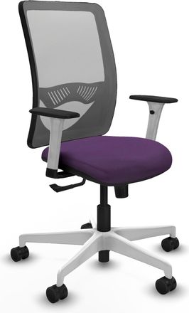Piqueras y Crespo Lila Schreibtischstuhl Zulema mit wei&szlig;en und schwarzen Armlehnen, h&ouml;henverstellbare Lendenwirbelst&uuml;tze, ausgestattet mit 3 Positionen und Schneidschau