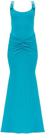 Versace Jeans Couture Femme, Robes, Bleu, Taille: 40 FR Robe Longue avec Boucles D&eacute;coratives sur les Bretelles