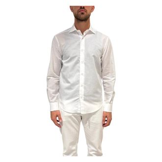 Xacus Homme, Chemises, Blanc, Taille: 3XL Chemise Luxe en Lin et Coton Blanc