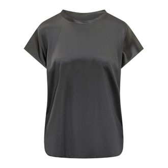 Pinko Pinko, Femme, Tops, Noir, Taille: 40 FR Blouse en satin &agrave; manches courtes