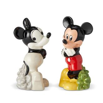 Enesco Disney Salz- und Pfefferstreuer Mickey Mouse Then and Now 90. Jahrestag, 8,9 cm, mehrfarbig