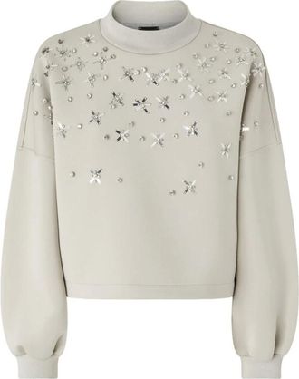 Pinko Pinko, Femme, Sweatshirts et sweats à capuche, Gris, Taille: 42 FR SweaT-shirt Orné de Cristaux