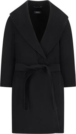 Max Mara Femme, Manteaux, Noir, Taille: 36 FR Manteau en laine Messi