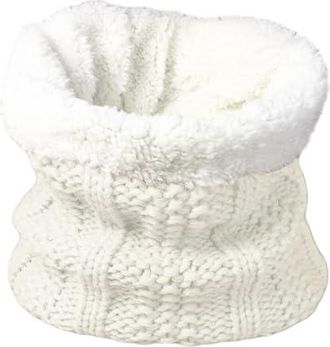 TOSKATOK Dames Femmes Hiver Rib Seed Stitch Beanie Bobble Chapeau avec Doublure en Polaire Confortable Chaud et Fausse Fourrure Pom Pom-Taille Unique-Ecru Echa