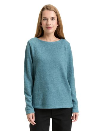 Tom Tailor Damen 1043168 Sweatshirt, 36507-Tropical Teal Melange, XL