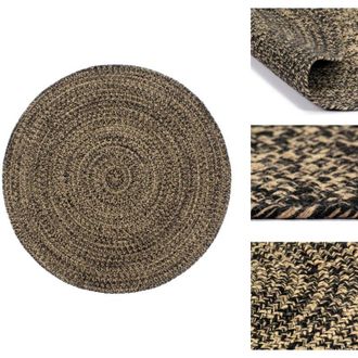 vidaXL Vidaxl - Teppich Handgefertigt Jute Schwarz und Braun 240 cm - Jute Teppich - Naturfaser Teppich - Gewebter Teppich - R&uuml;sticaler Teppich - Wohnraum