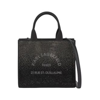 Karl Lagerfeld K/Rsg Mini Sac Cabas Carr&eacute; Strass D&eacute;grad&eacute; - Femme - Sacs - Noir - Taille: ONE Size