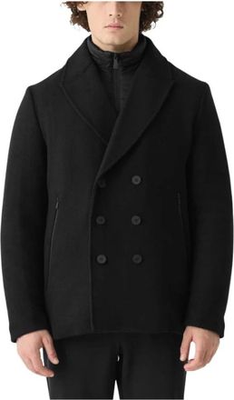 Suns Manteau crois&eacute; - Homme - Manteaux - Noir - Taille: L