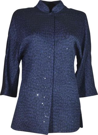 Giorgio Armani Femme, Vestes, Bleu, Taille: 38 FR Veste &agrave; Sequins Crois&eacute;e