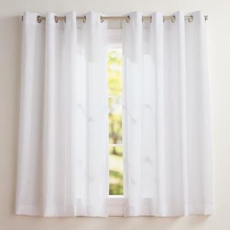 Exclusive Home Exklusive Grommet Top Leinen-Fenstervorhänge, Polyester, Winter-Weiß, 63 Length