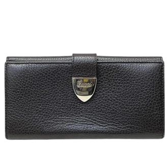 Gucci Pre-owned Leather Long Wallet - Femme - Pre-owned - Brun - Taille: ONE Size