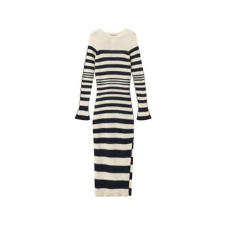 Twinset Robe Maxi en Tricot Ray&eacute; - Femme - Robes - Multicolore - Taille: 40 FR