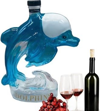 Generic Bouteille de liqueur en verre transparent décoratif en forme de baleine 320 ml | Décanteur à liqueur vide pour homme, papa, famille, fête, boisson, vi