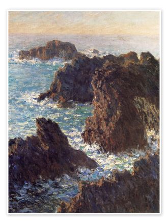 Posterlounge Felsen bei Belle-Ile Poster von Claude Monet 50 x 70 cm Wandbilder Wanddeko