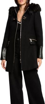 Morgan Manteau droit zipp&eacute; &agrave; capuche Noir 36