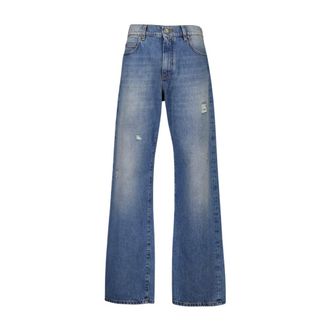 Balmain Homme, Jeans, Bleu, Taille: W32 Vintage Loose-Fit Jeans en Denim Bleu